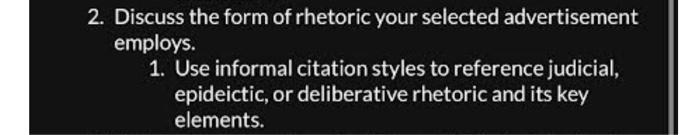 2. Discuss the form of rhetoric your selected | Chegg.com