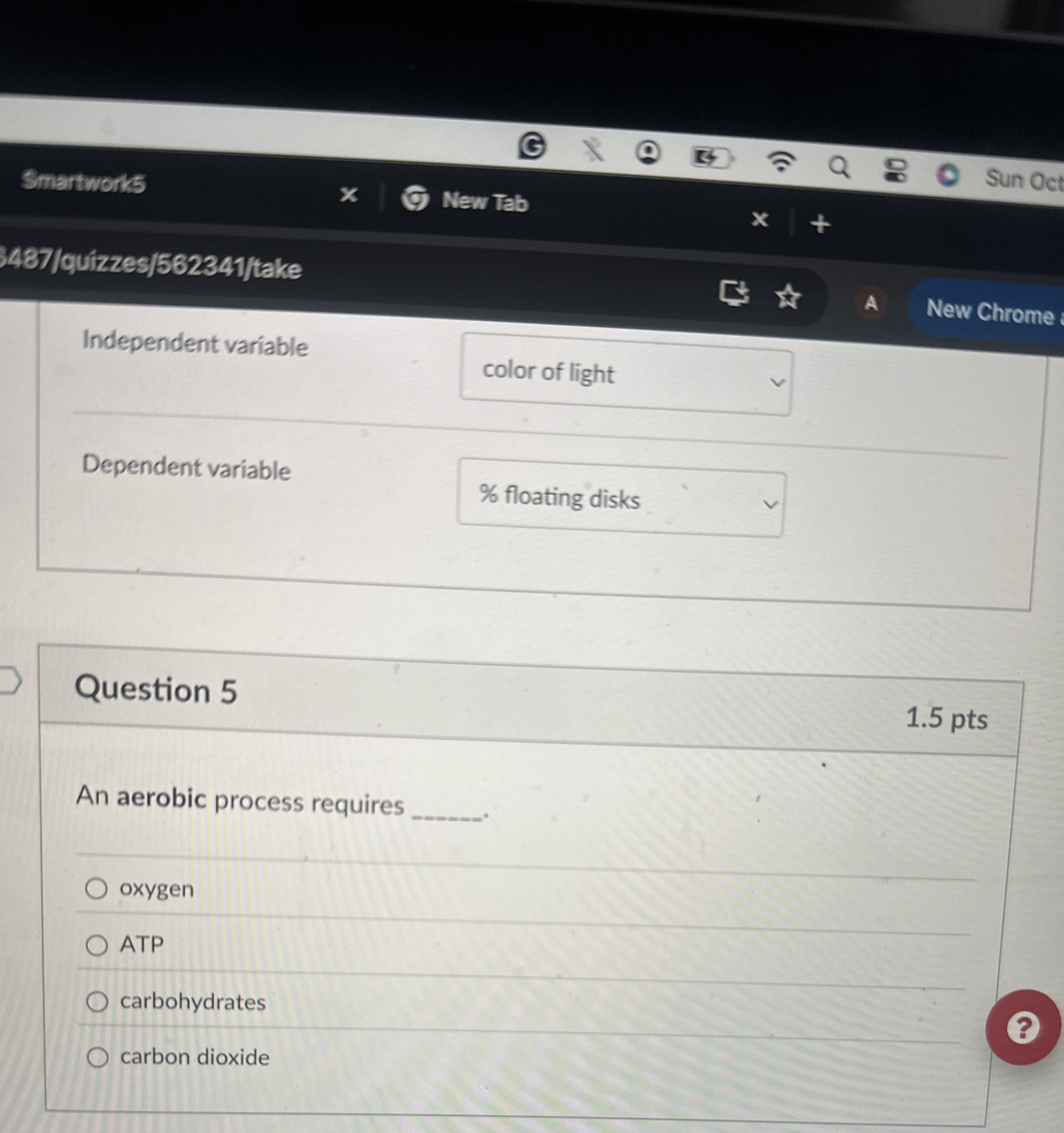 Solved Question 5An aerobic process | Chegg.com