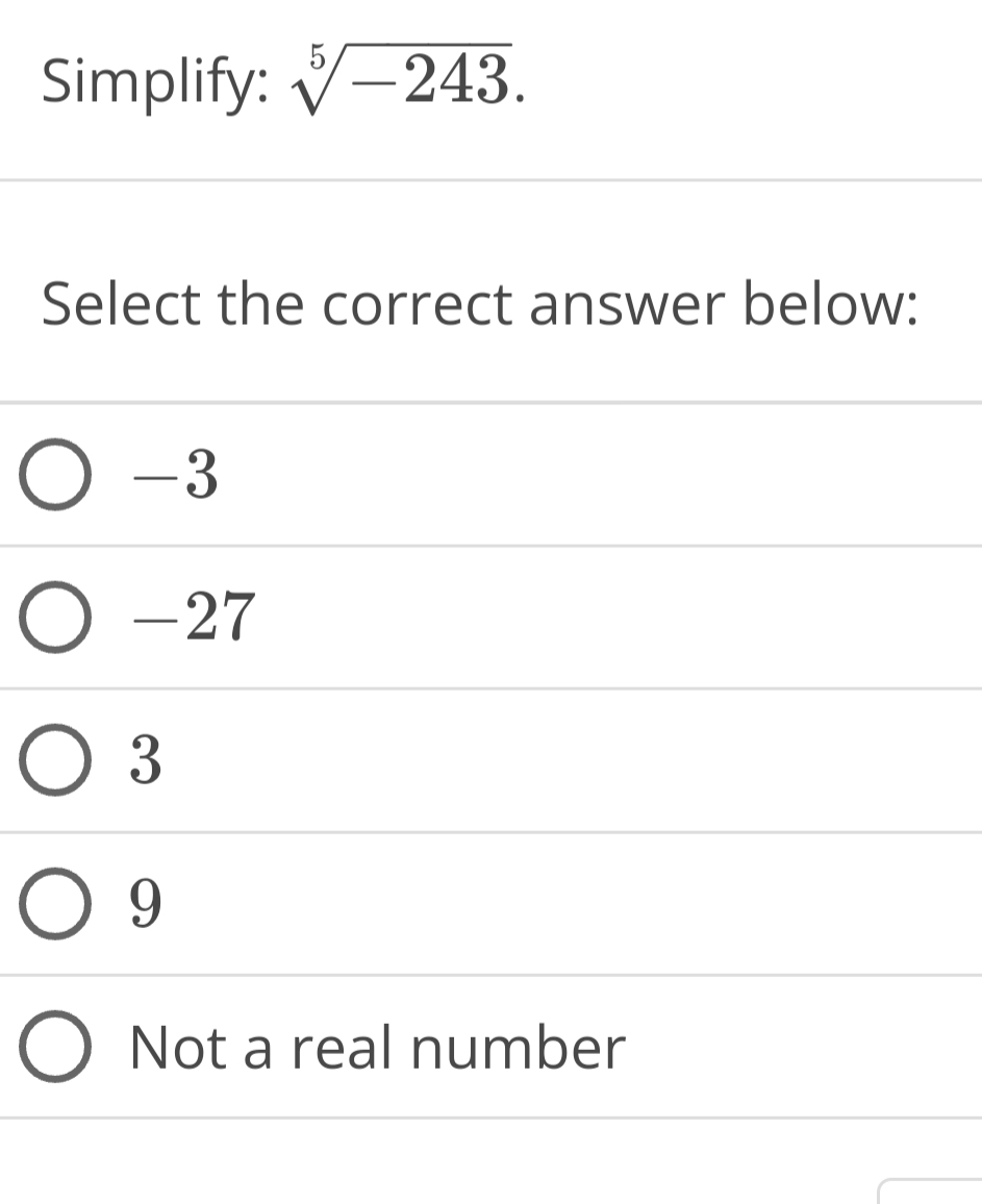 Solved Simplify: -2435.Select the correct answer | Chegg.com
