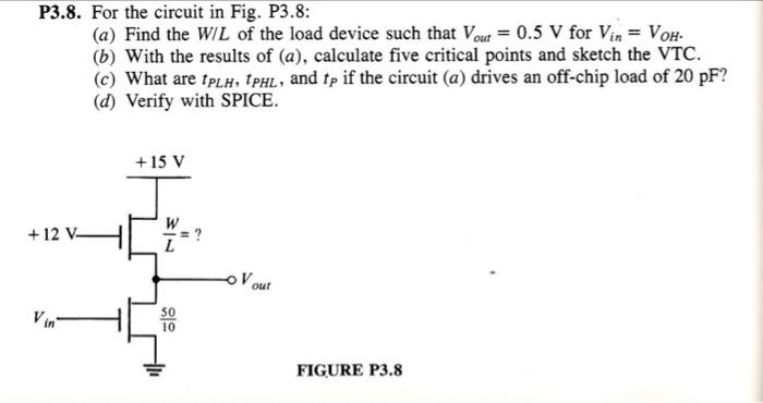 Use the following device parameters unless otherwise | Chegg.com