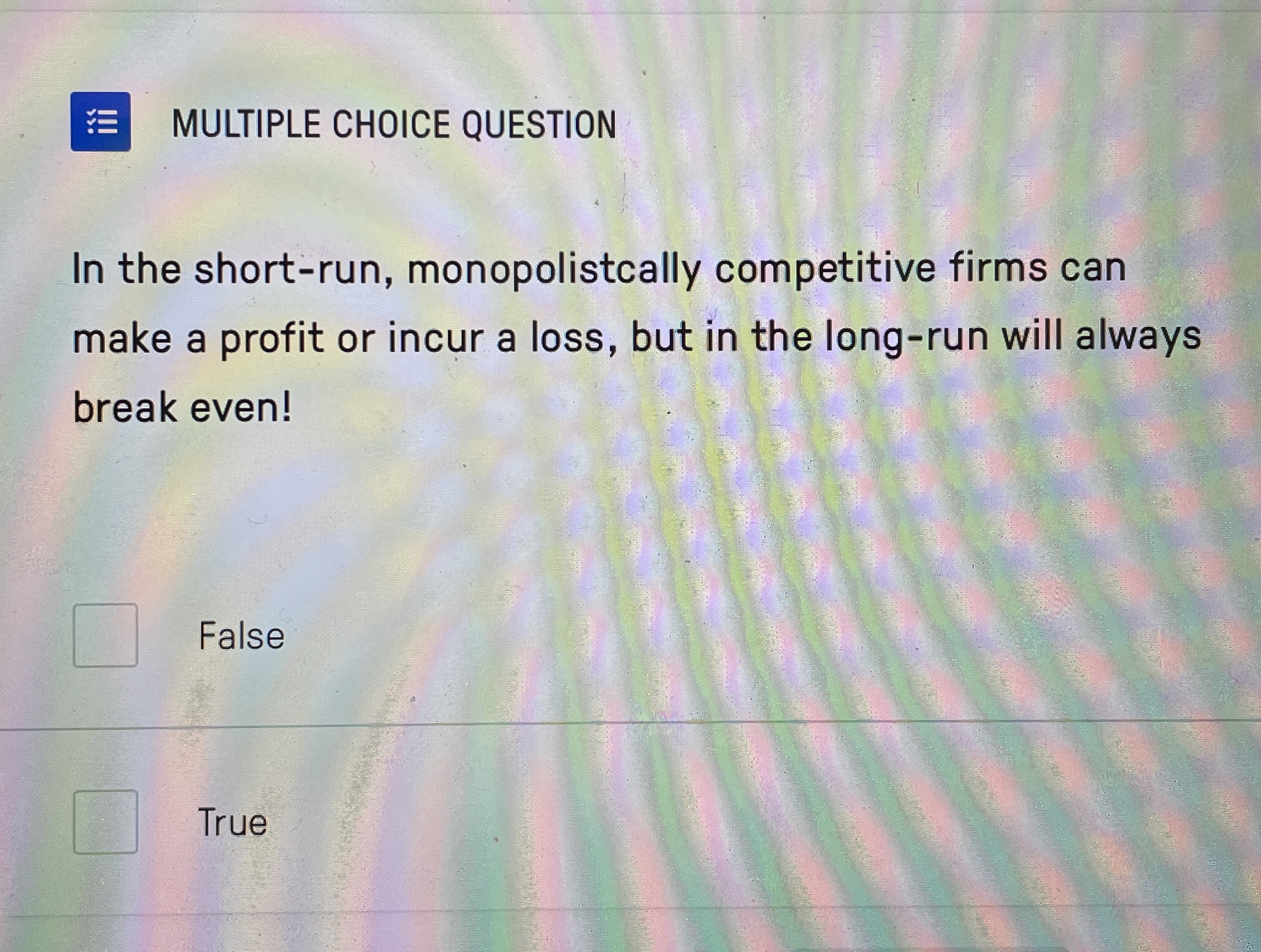 Solved MULTIPLE CHOICE QUESTIONIn the short-run, | Chegg.com