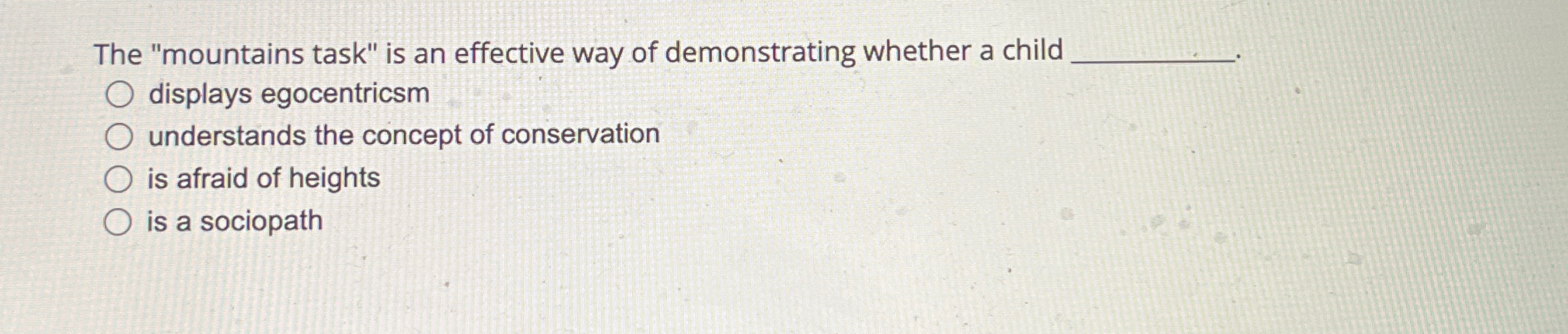 Solved The "mountains task" is an effective way of | Chegg.com