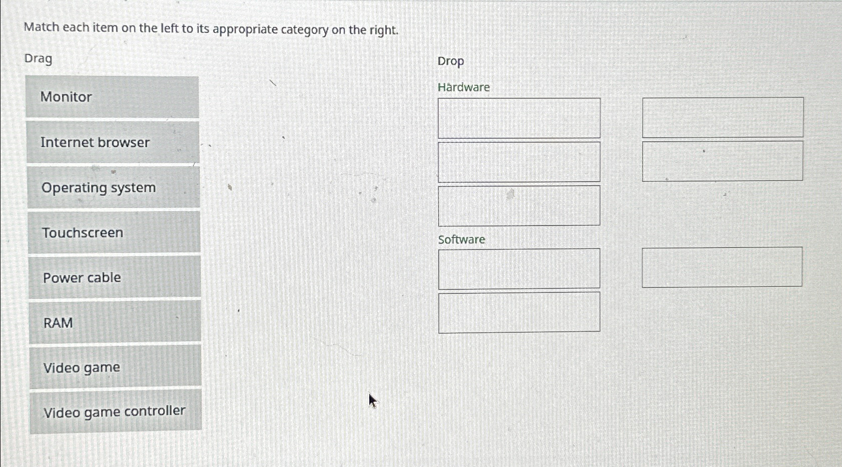 Solved Match each item on the left to its appropriate | Chegg.com