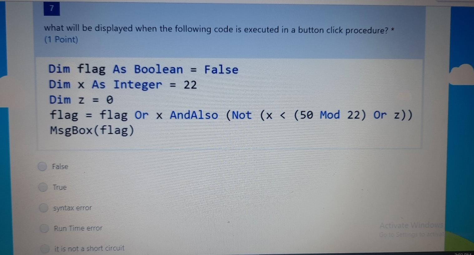 Solved 7 what will be displayed when the following code is | Chegg.com