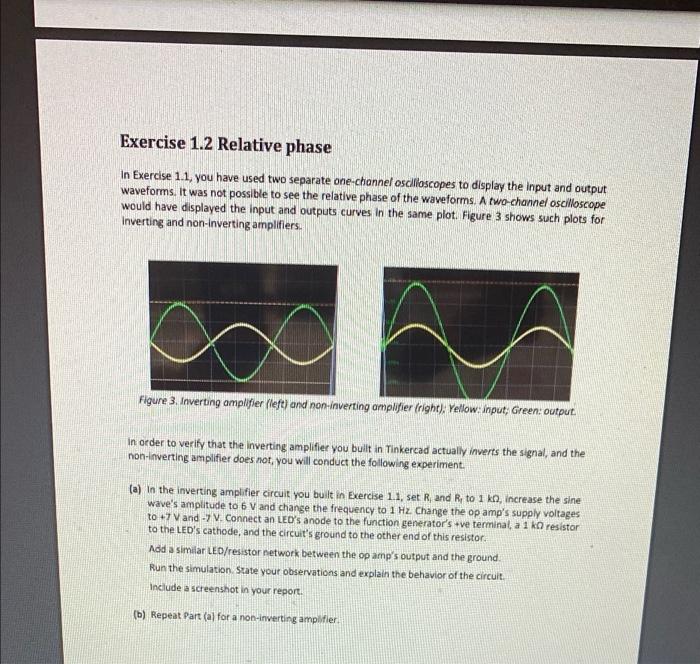 Exercise 1. Inverting & non-inverting amplifiers | Chegg.com