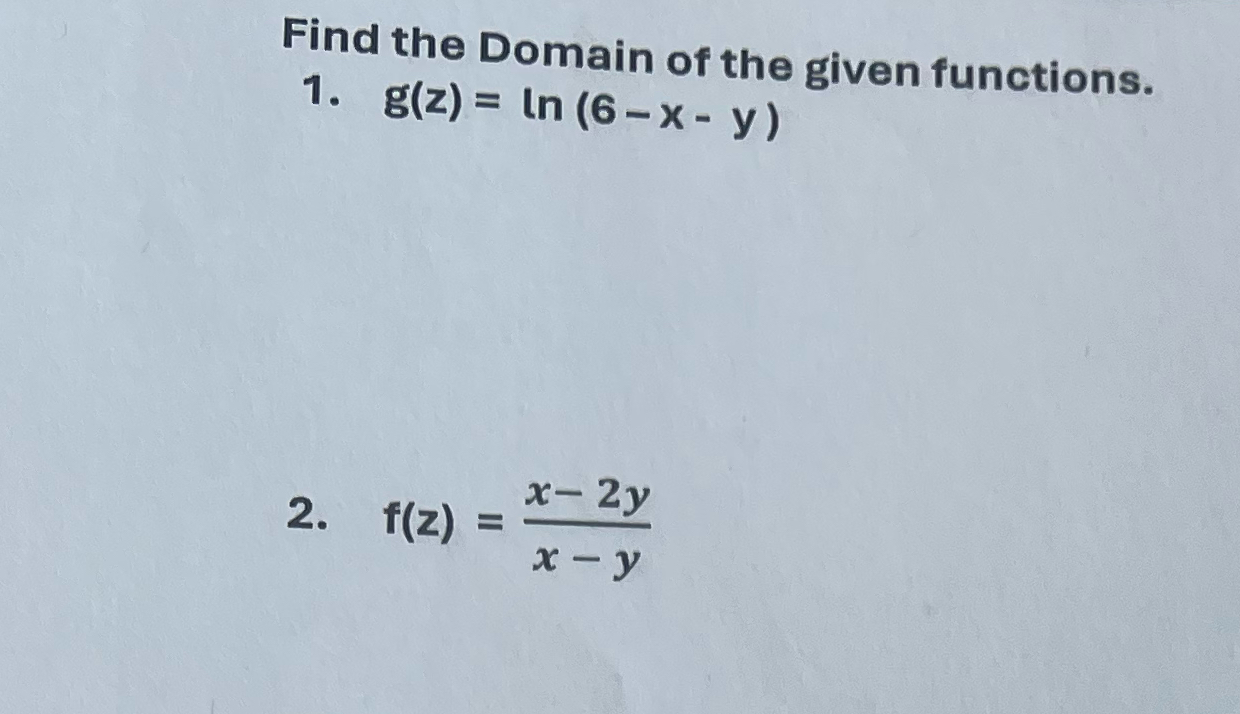 Solved Find the Domain of the given | Chegg.com