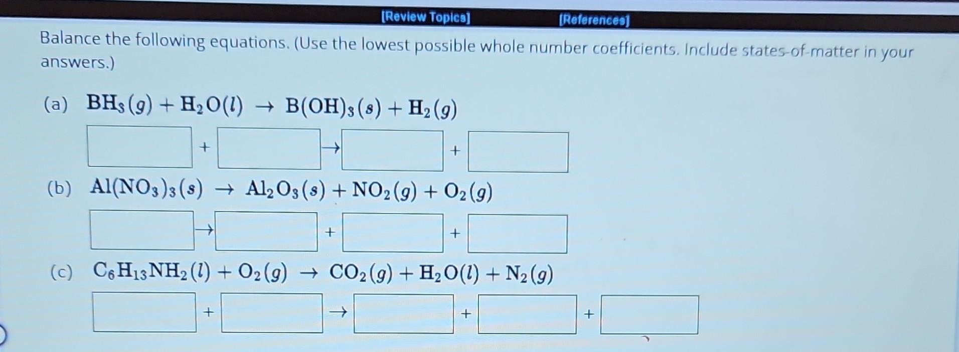 Solved Balance the following equations. (Use the lowest | Chegg.com