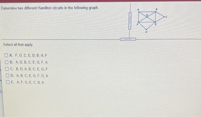 Solved Determine two different Hamilton circuits in the | Chegg.com