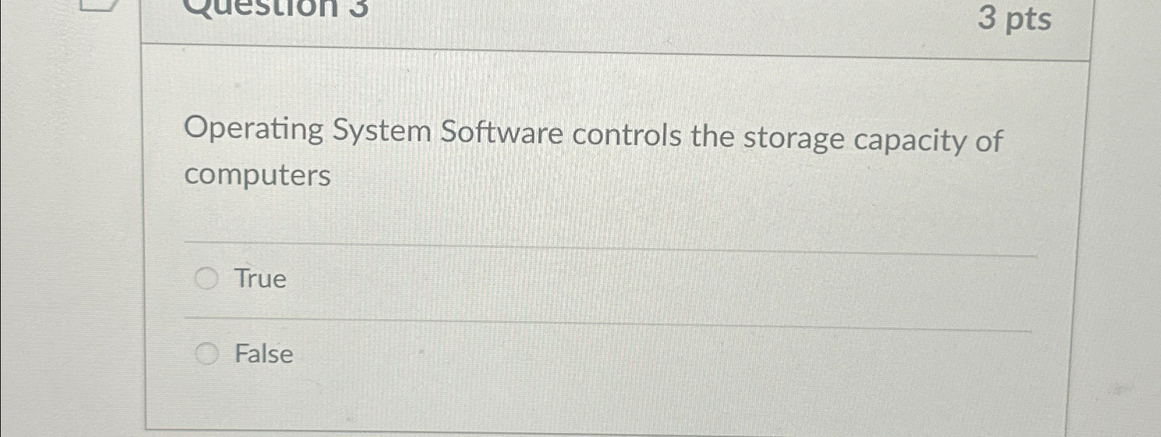 Solved 3 ﻿ptsOperating System Software controls the storage | Chegg.com
