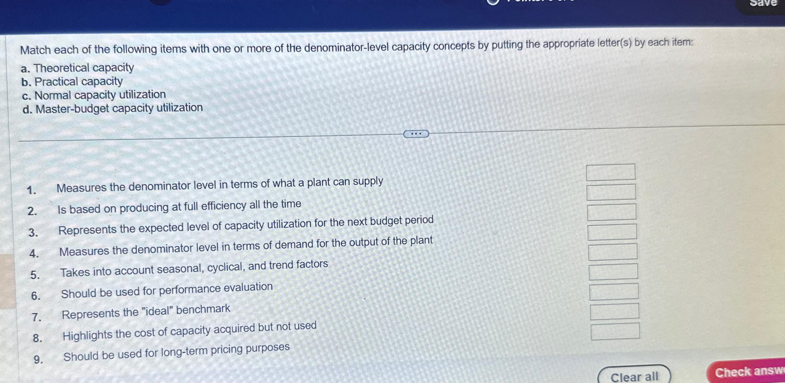 Solved Match each of the following items with one or more of | Chegg.com