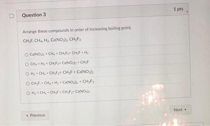 Solved Arrange these compounds in order of increasing | Chegg.com