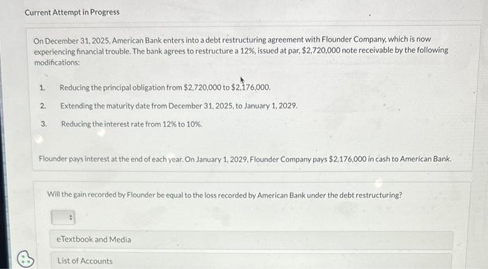 Solved On December 31, 2025, American Bank enters into a | Chegg.com