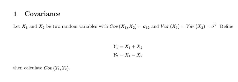 Solved Let X1 and X2 be two random variables with | Chegg.com