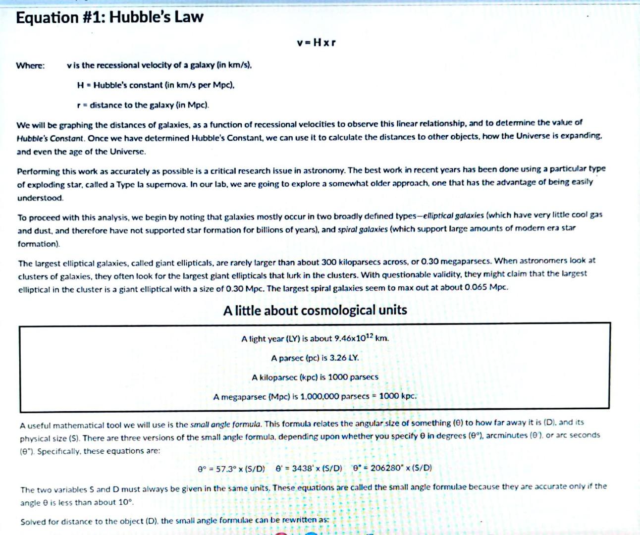 Solved v=H×r Where: is the recessional velocity of a galaxy | Chegg.com