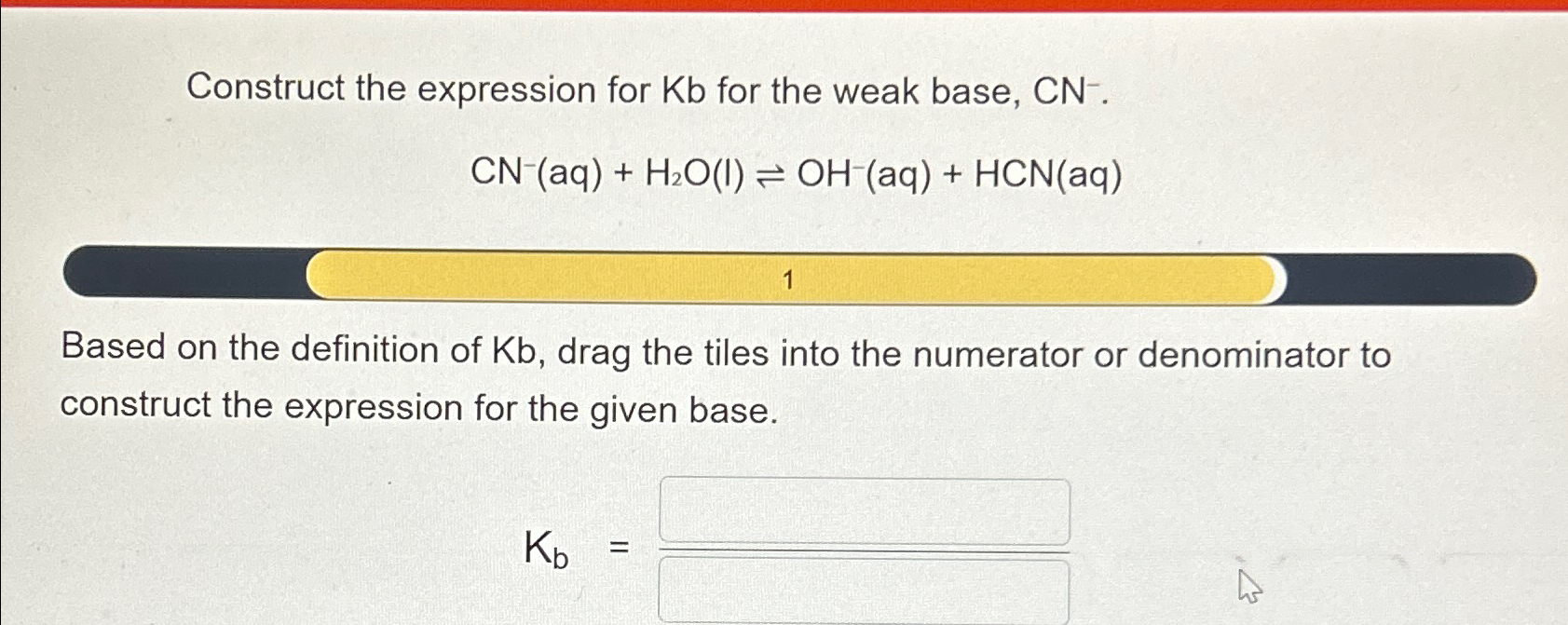 Solved Construct the expression for Kb ﻿for the weak base, | Chegg.com