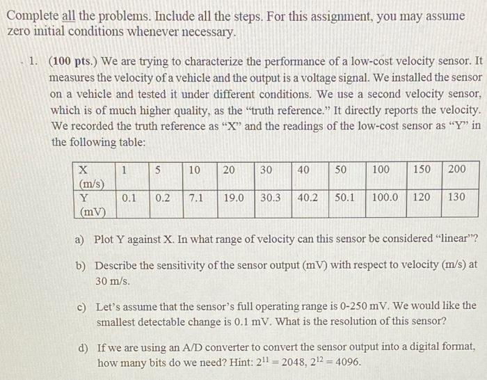 Solved Complete all the problems. Include all the steps. For | Chegg.com