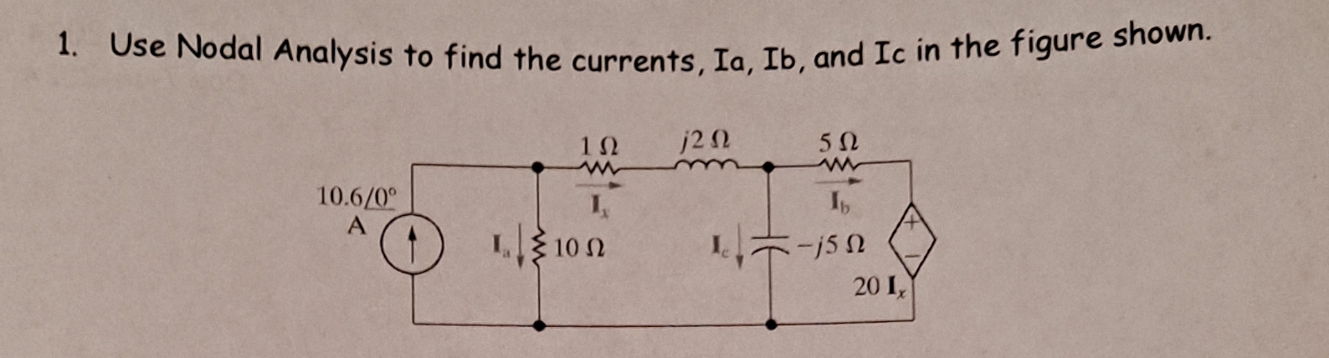 Solved Use Nodal Analysis to find the currents, Ia, ﻿Ib, | Chegg.com