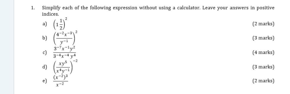 Solved 1. Simplify each of the following expression without | Chegg.com