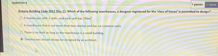 Solved Ontario Building Code 2012 (Div. C): Which of the | Chegg.com