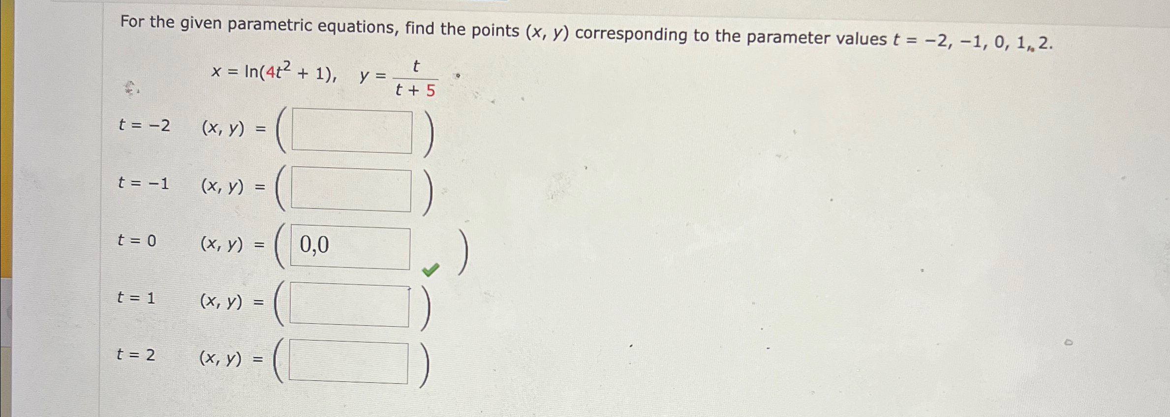 Solved For the given parametric equations, find the points | Chegg.com
