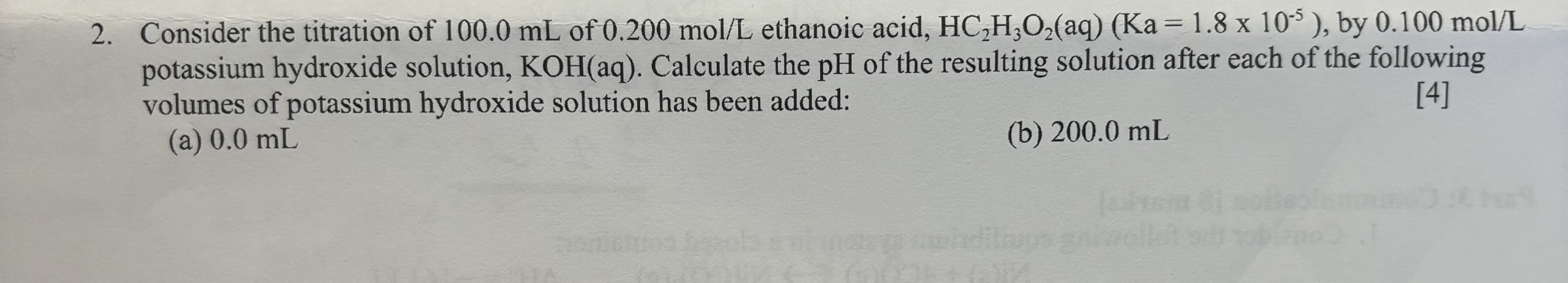 Solved Consider the titration of 100.0mL ﻿of 0.200molL | Chegg.com