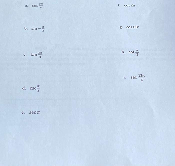 Solved find exact values without using a calculator a. COS | Chegg.com