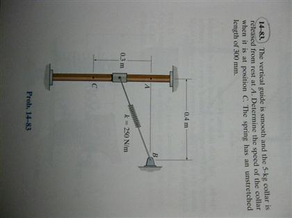 Solved The vertical guide is smooth and the 5-kg collar is | Chegg.com