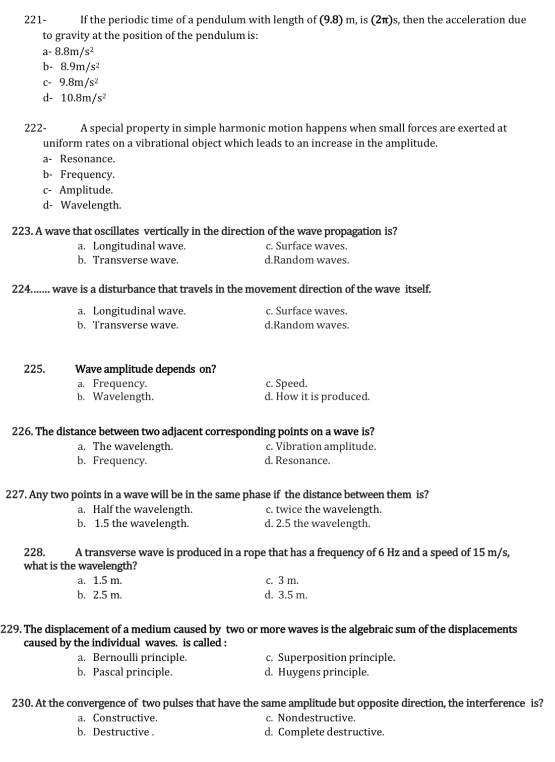 Solved 221- ﻿If the periodic time of a pendulum with length | Chegg.com