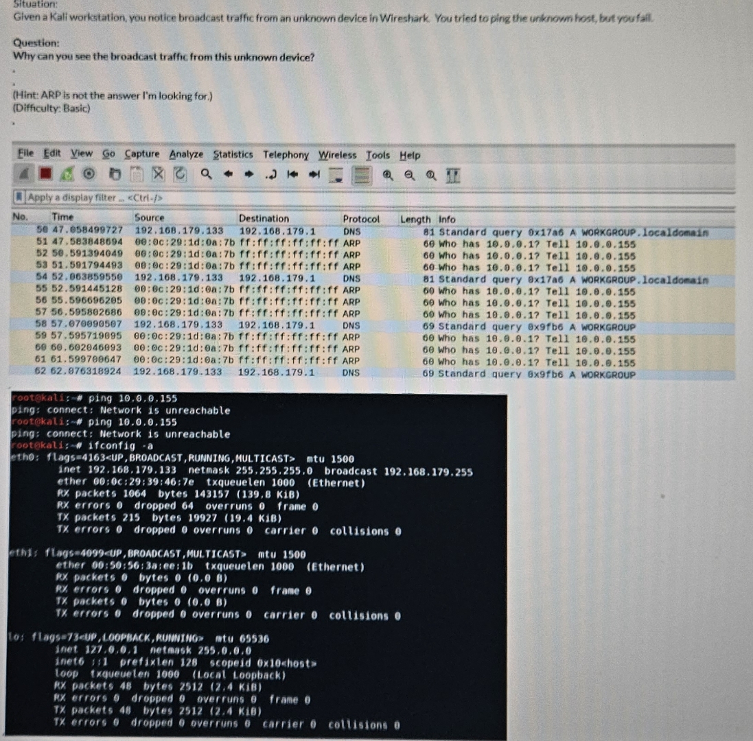 Solved Situation:Given a Kali workstation, you notice | Chegg.com