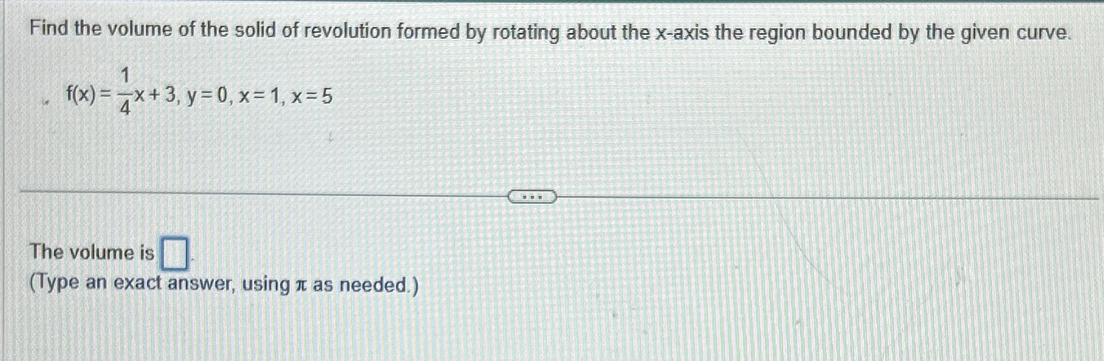 Solved Find the volume of the solid of revolution formed by | Chegg.com