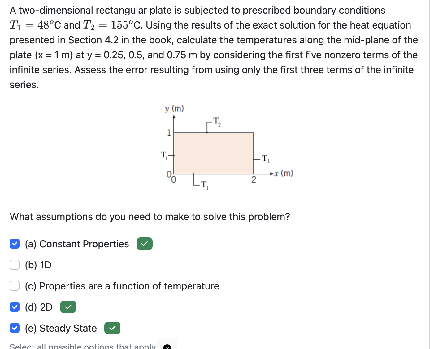 A two-dimensional rectangular plate is ﻿subjected to | Chegg.com