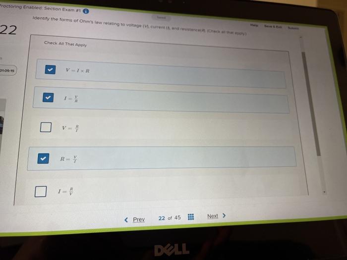 Solved Proctoring Enabled Section Exam #1 Identify the forms | Chegg.com
