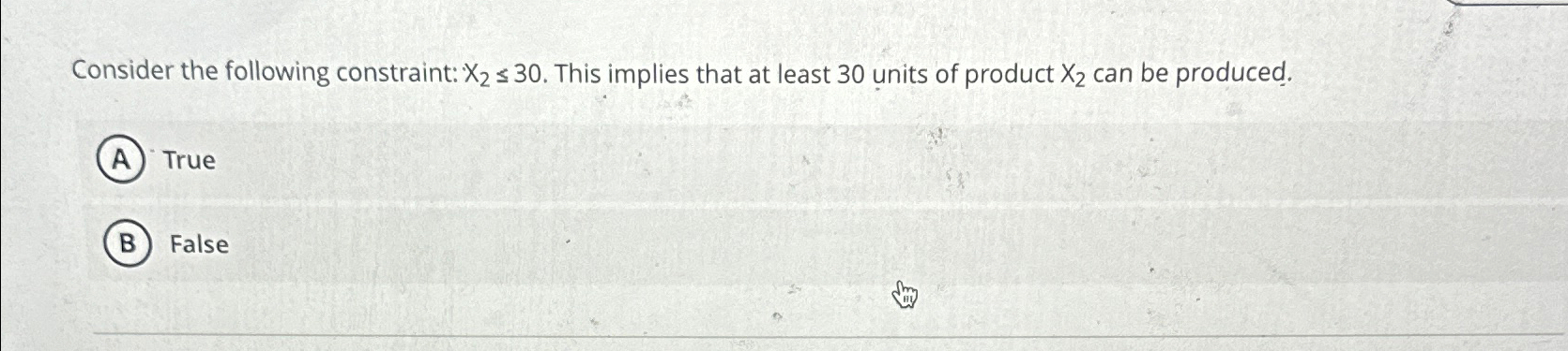Solved Consider the following constraint: x2≤30. ﻿This | Chegg.com