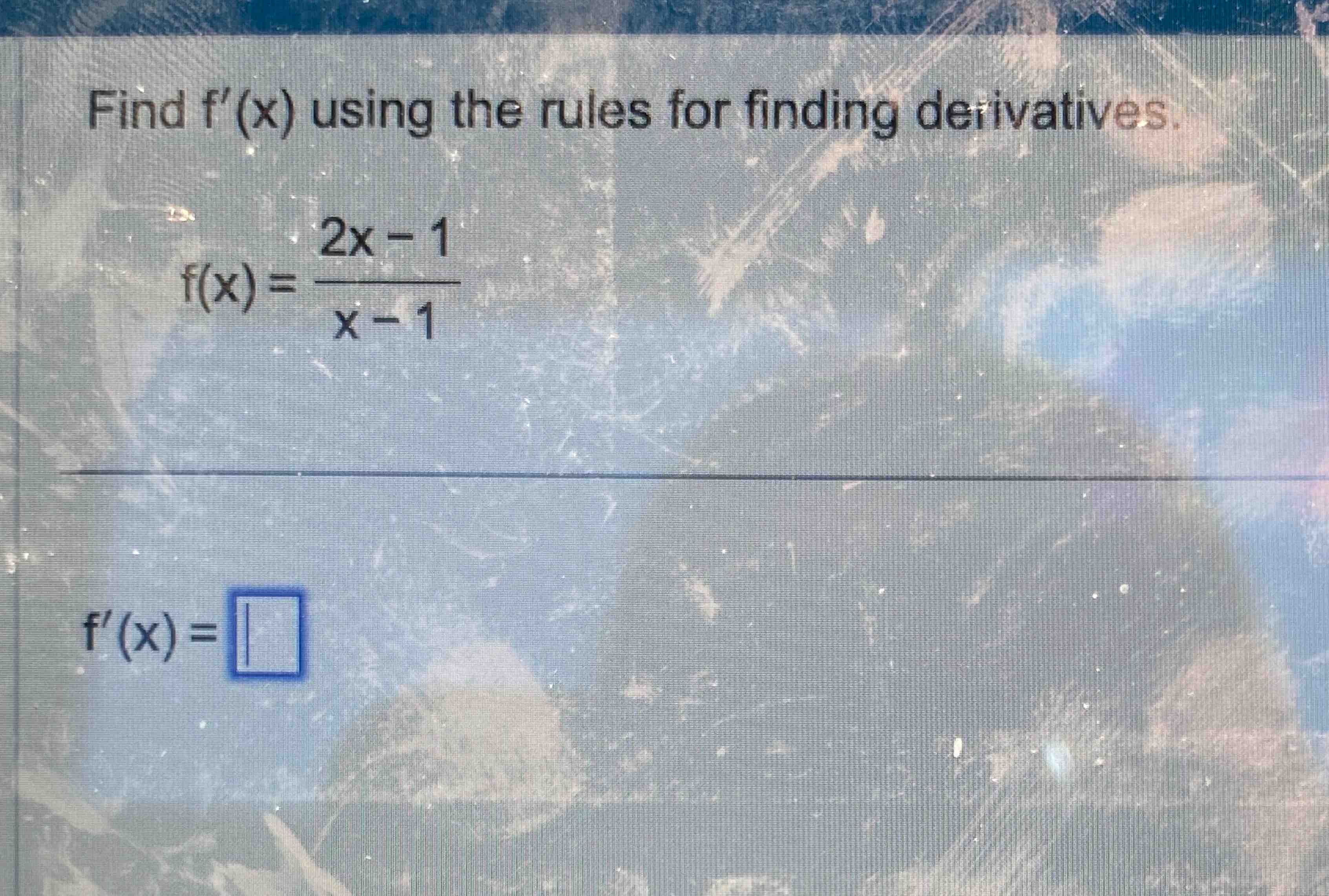 Solved Find f'(x) ﻿using the rules for finding | Chegg.com