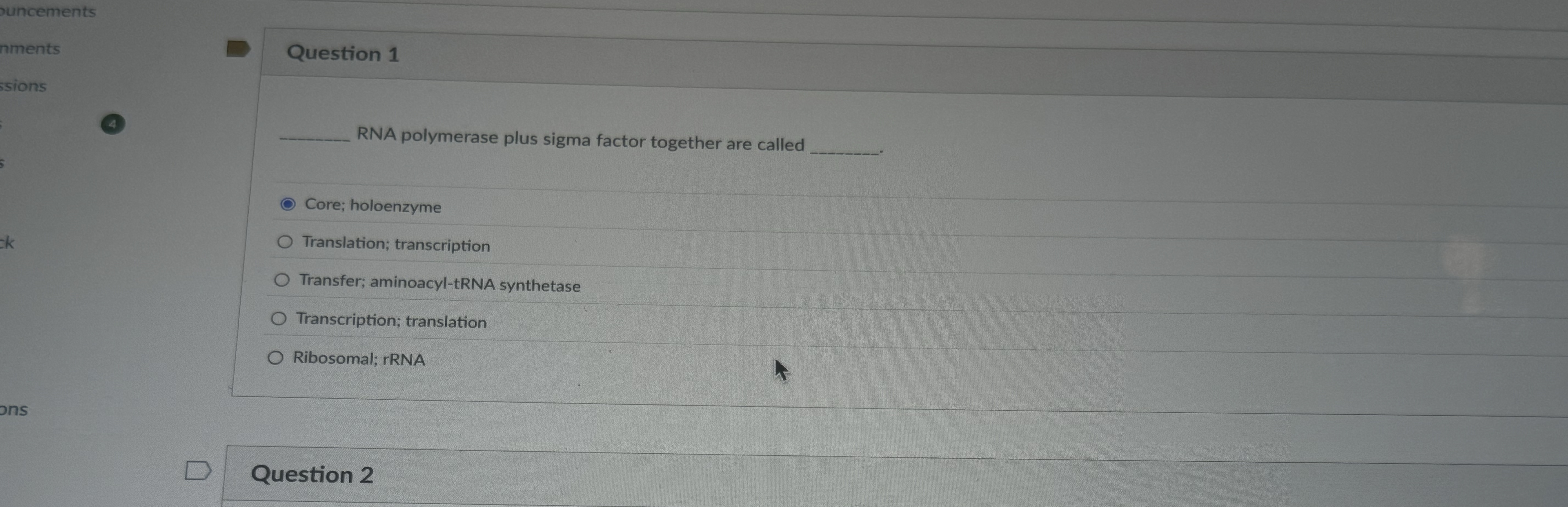 Solved Question 1RNA polymerase plus sigma factor together | Chegg.com
