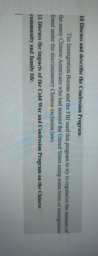 10 Discuss and describe the Confession Program. The | Chegg.com