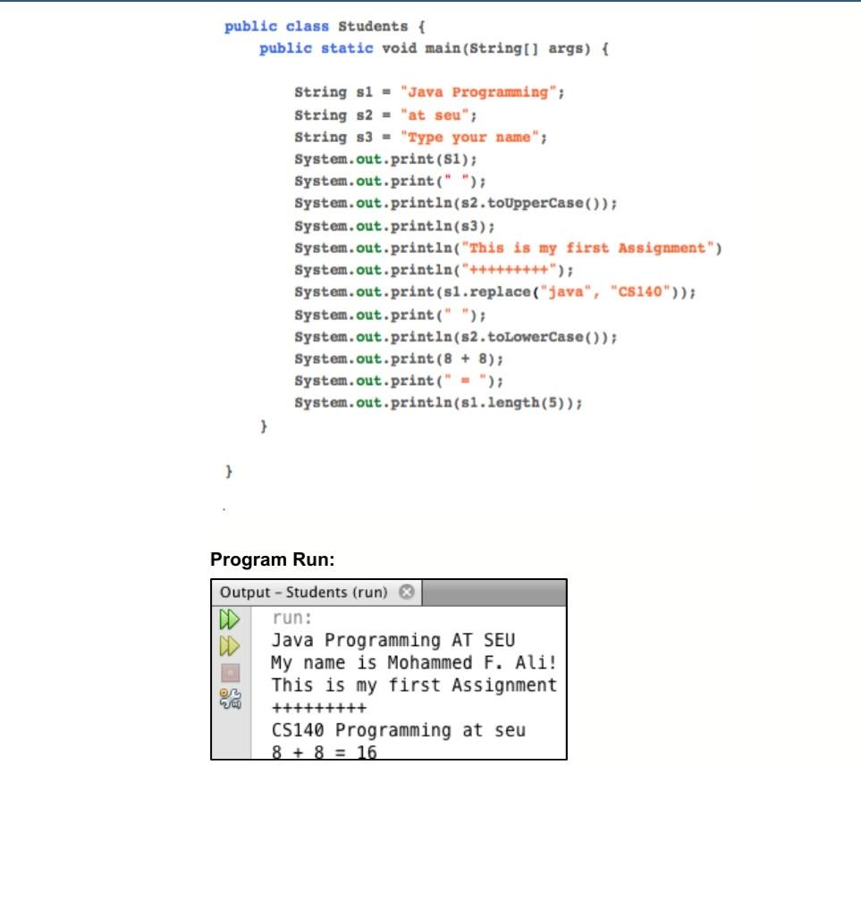 Solved public class Students { public static void | Chegg.com