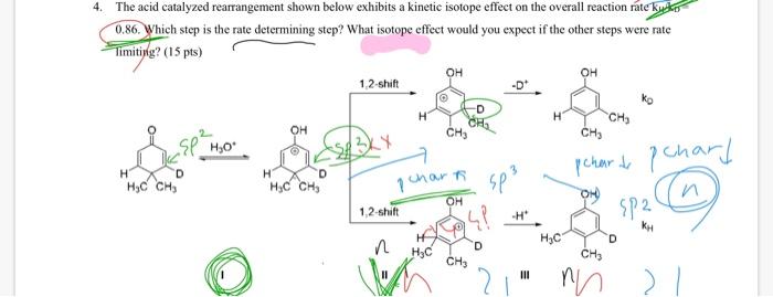 Solved 4. The acid catalyzed rearrangement shown below | Chegg.com