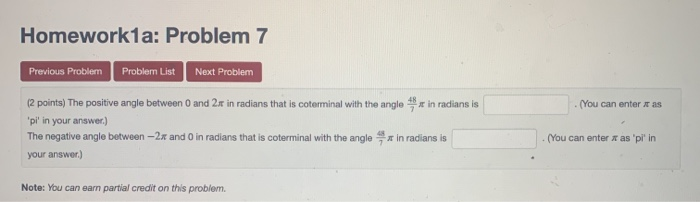 Solved Homework1a: Problem 7 Previous Problem Probler List | Chegg.com