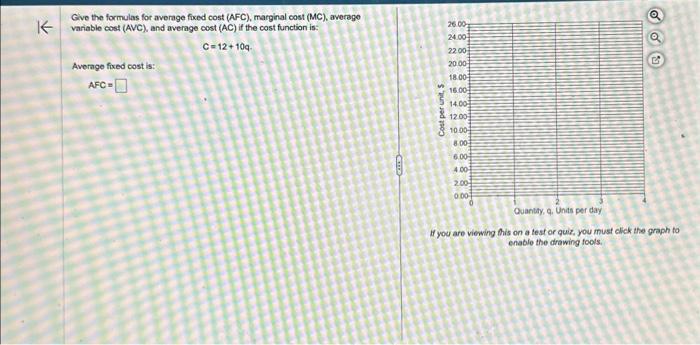 Solved Give the formulas for average fixed cost (AFC), | Chegg.com