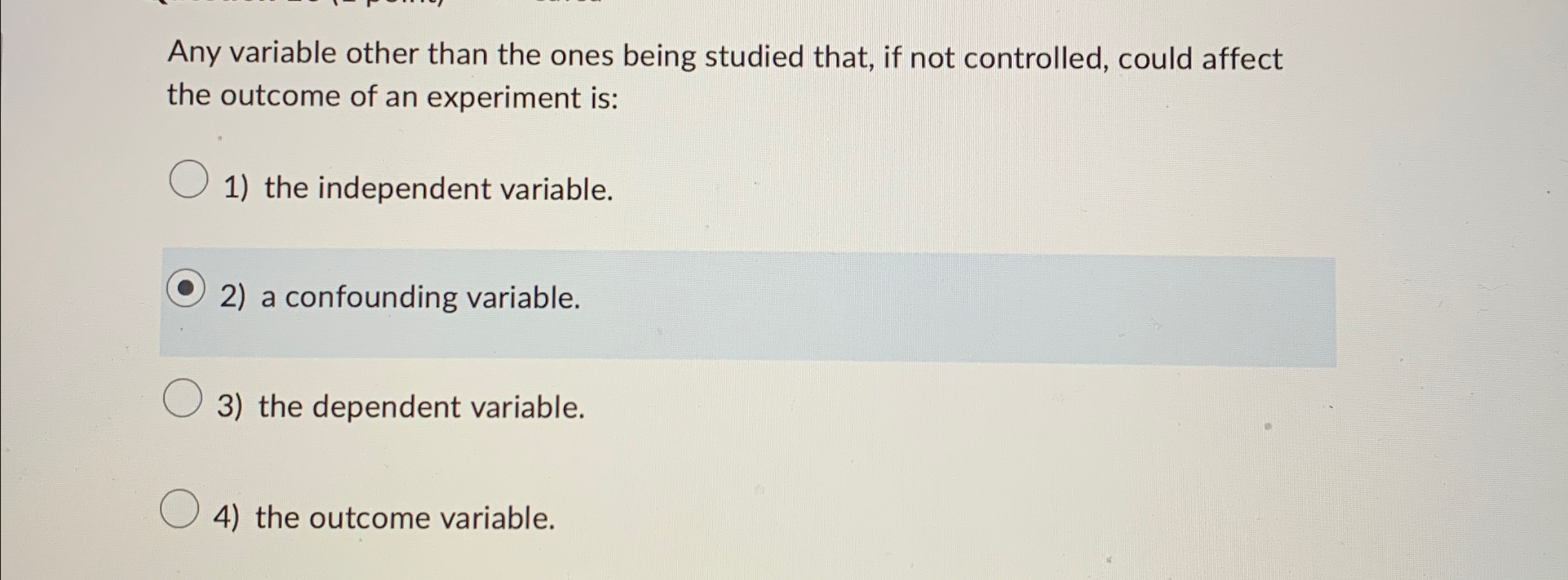 Solved Any variable other than the ones being studied that, | Chegg.com