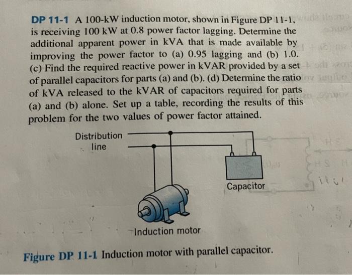 Solved DP 11-1 A 100-kW induction motor, shown in Figure DP | Chegg.com