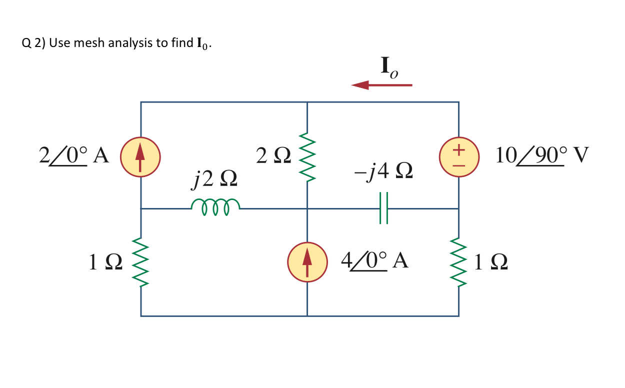 Solved Q 2) ﻿Use mesh analysis to find I0.Io | Chegg.com