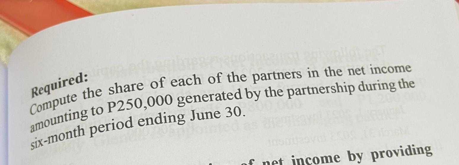 Solved Exercise 3-4. Distribution of Net Income to partners | Chegg.com