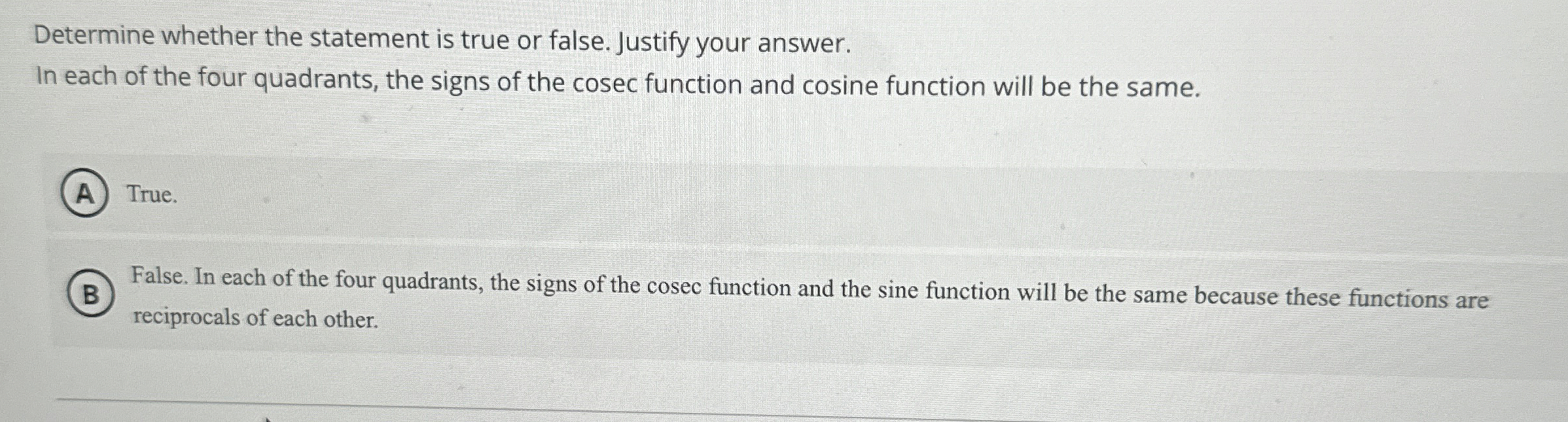 Solved Determine whether the statement is true or false. | Chegg.com