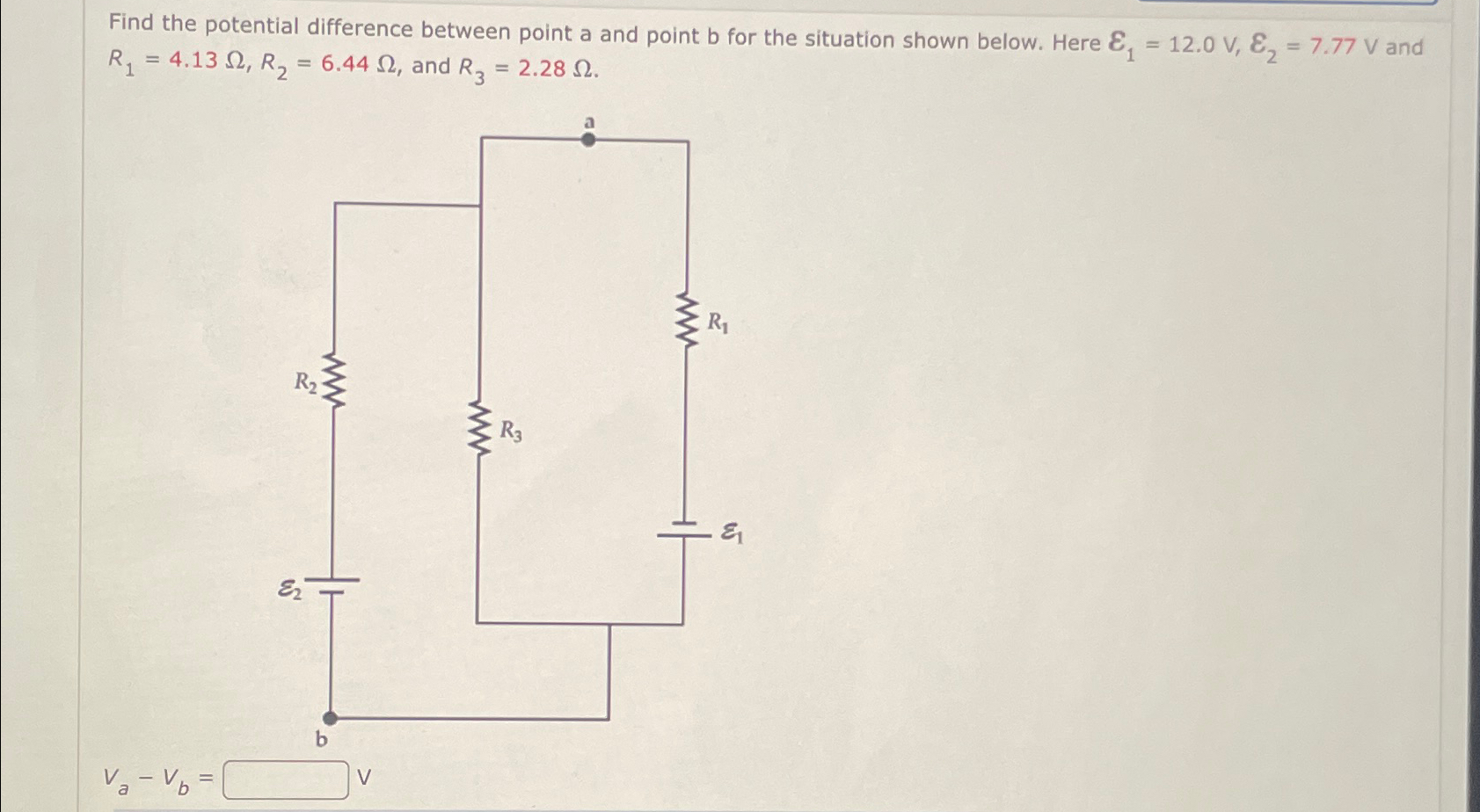 Solved Find the potential difference between point a and | Chegg.com