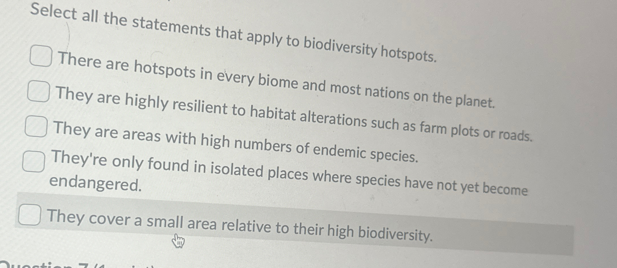 Solved Select all the statements that apply to biodiversity | Chegg.com