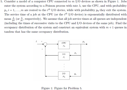 Consider a model of a computer CPU connected to m I/O | Chegg.com
