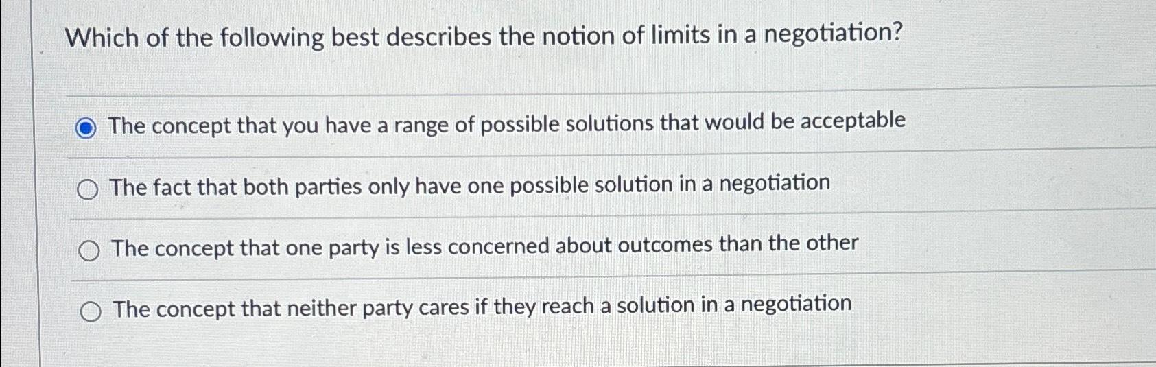 Solved Which of the following best describes the notion of | Chegg.com