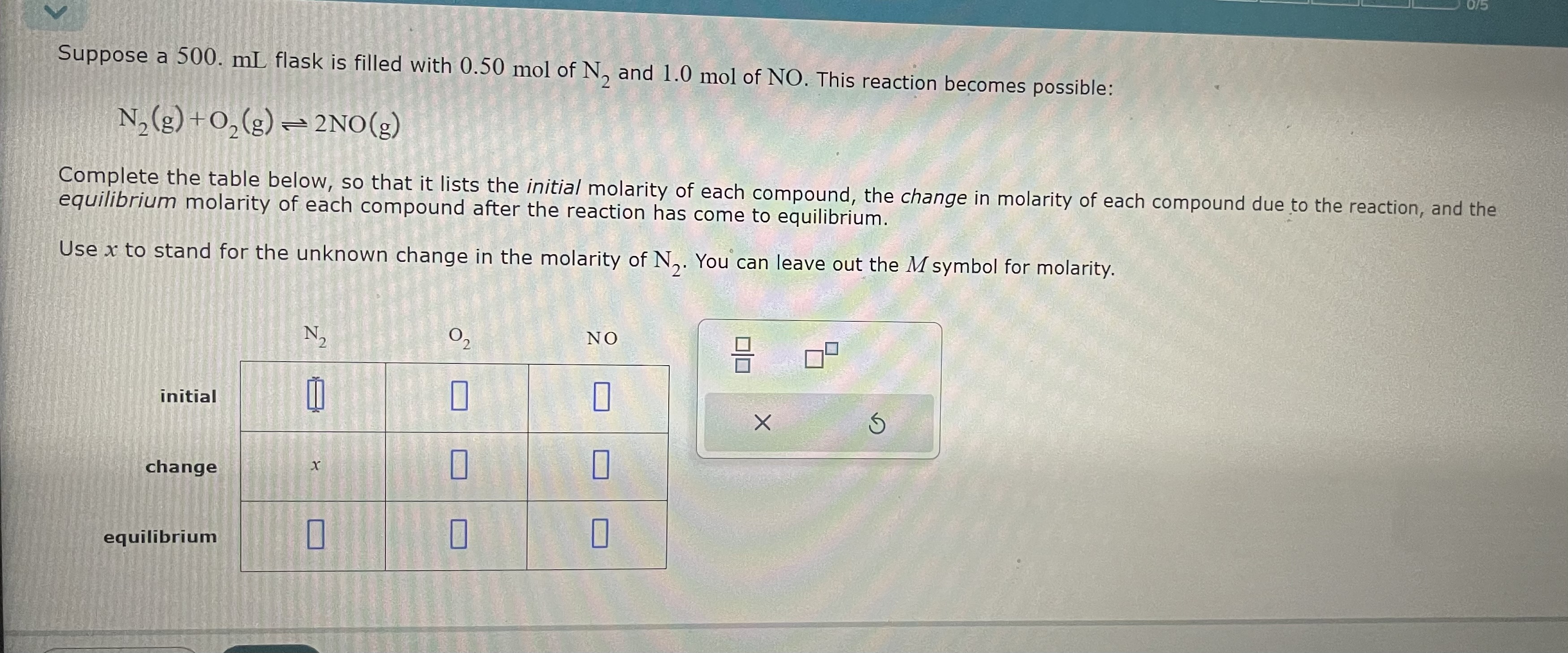 Solved Suppose a 500.mL ﻿flask is filled with 0.50mol2 ﻿of | Chegg.com